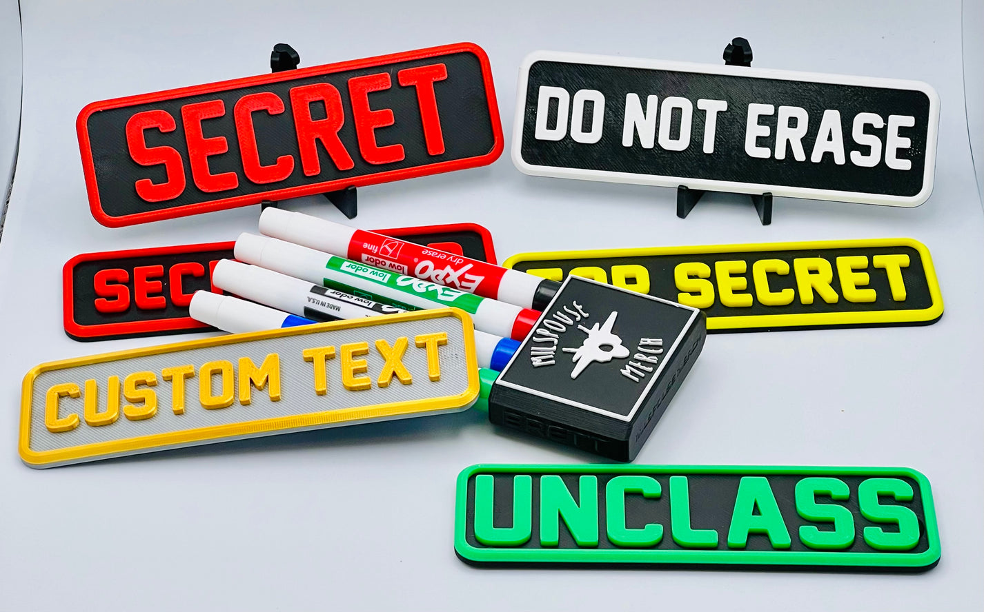 Small Magnetic Classification Badge (Whiteboard) – Milspouse Merch